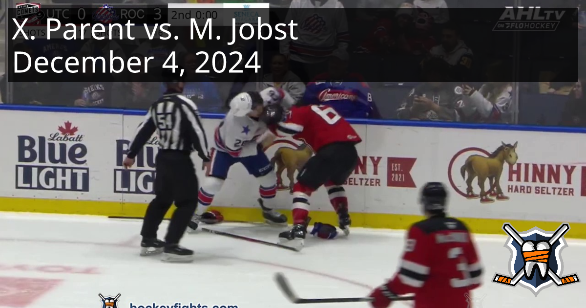 Xavier Parent vs. Mason Jobst, December 4, 2024 - Utica Comets vs ...
