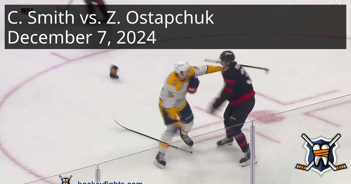 Cole Smith vs. Zack Ostapchuk, December 7, 2024 - Nashville Predators ...