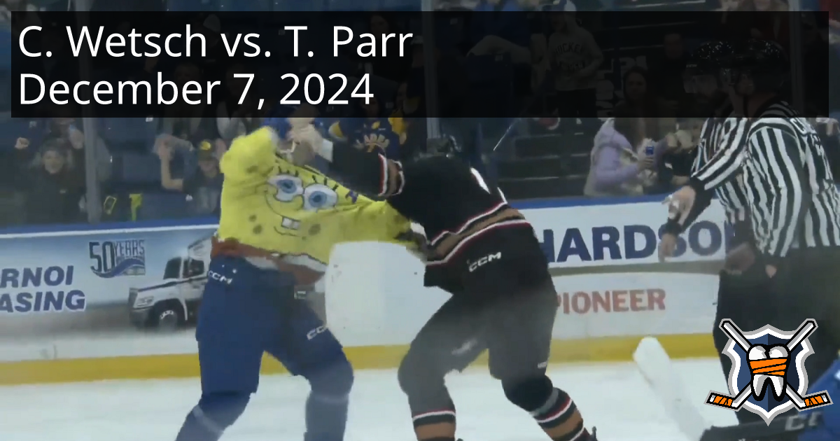 Carson Wetsch vs. Tyler Parr, December 7, 2024 - Kelowna Rockets vs ...
