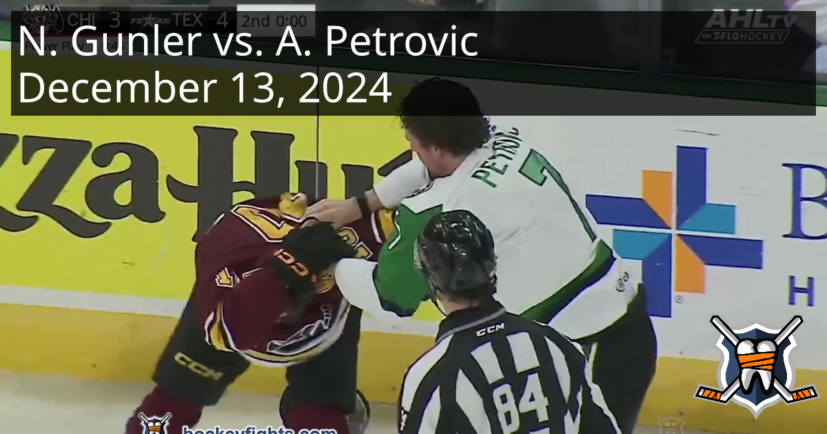Noel Gunler vs. Alex Petrovic, December 13, 2024 - Chicago Wolves vs ...