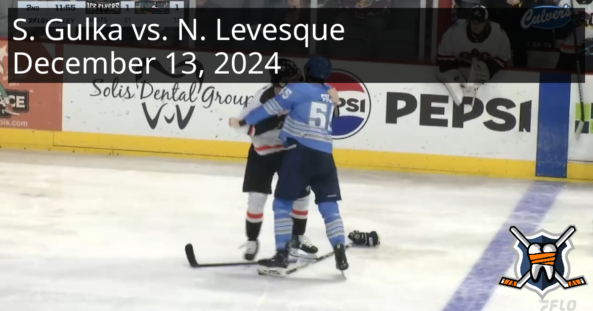 Sean Gulka vs. Nicola Levesque, December 13, 2024 - Pensacola Ice ...