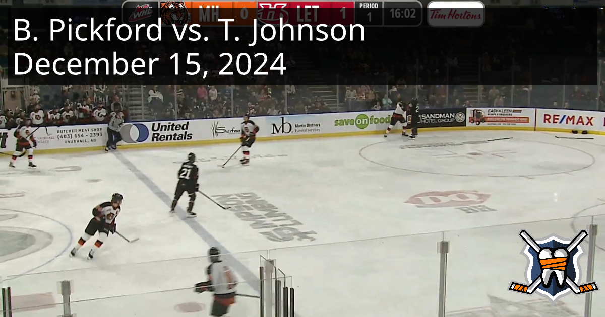Bryce Pickford vs. Trae Johnson, December 15, 2024 - Medicine Hat ...