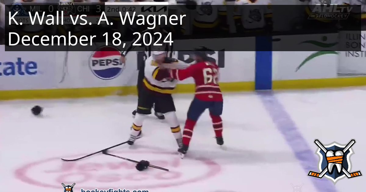 Kevin Wall vs. Austin Wagner, December 18, 2024 - Milwaukee Admirals vs ...