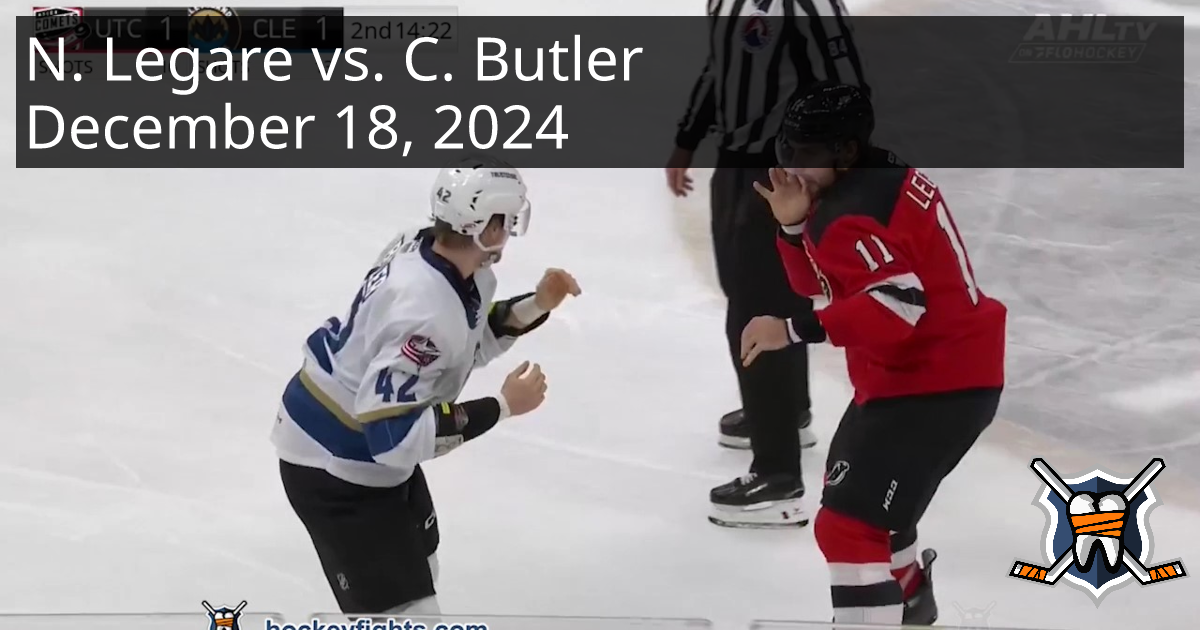 Nathan Legare vs. Cameron Butler, December 18, 2024 - Utica Comets vs ...
