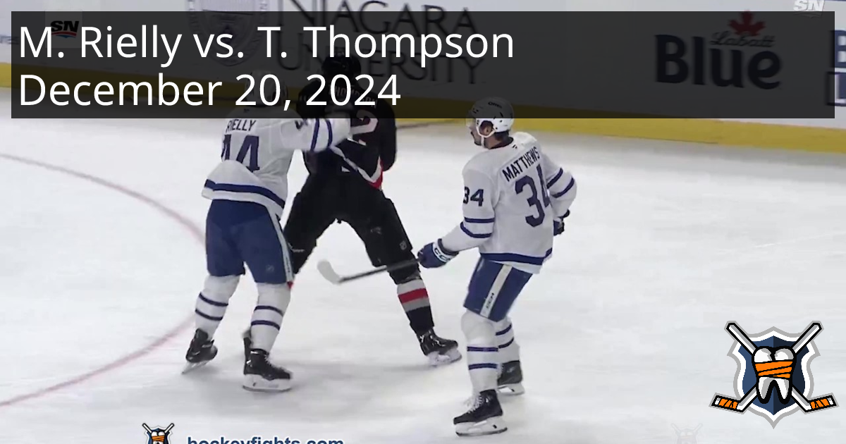 Morgan Rielly vs. Tage Thompson, December 20, 2024 - Toronto Maple ...