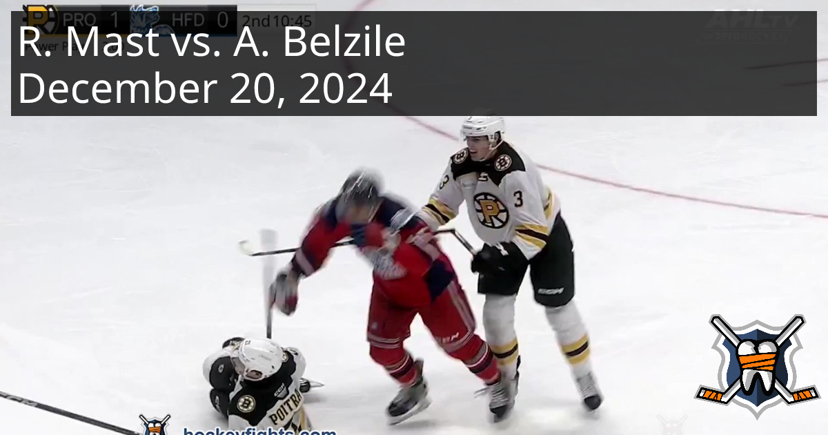 Ryan Mast vs. Alex Belzile, December 20, 2024 - Providence Bruins vs ...