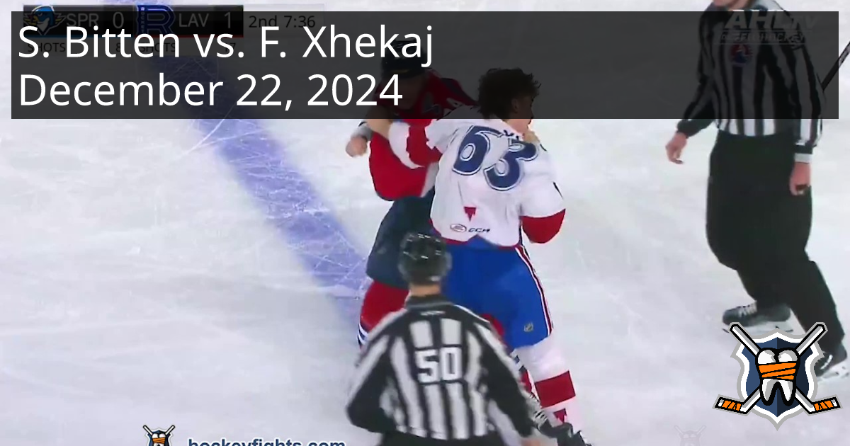 Sam Bitten vs. Florian Xhekaj, December 22, 2024 - Springfield ...