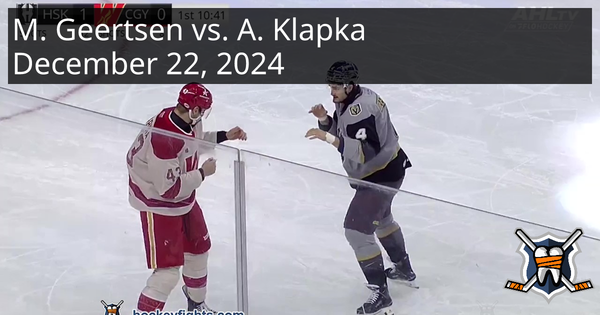 Mason Geertsen vs. Adam Klapka, December 22, 2024 - Henderson Silver ...