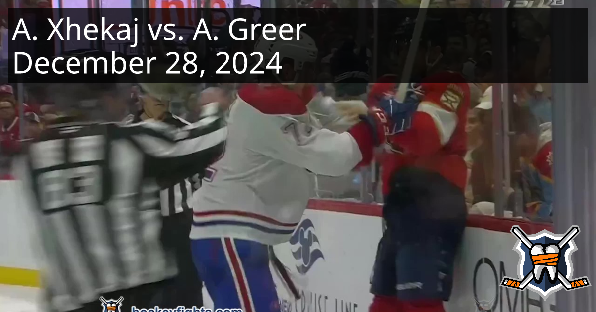 Arber Xhekaj vs. A.J. Greer, December 28, 2024 - Montreal Canadiens vs ...