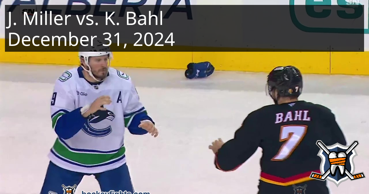 J.T. Miller vs. Kevin Bahl, December 31, 2024 - Vancouver Canucks vs ...