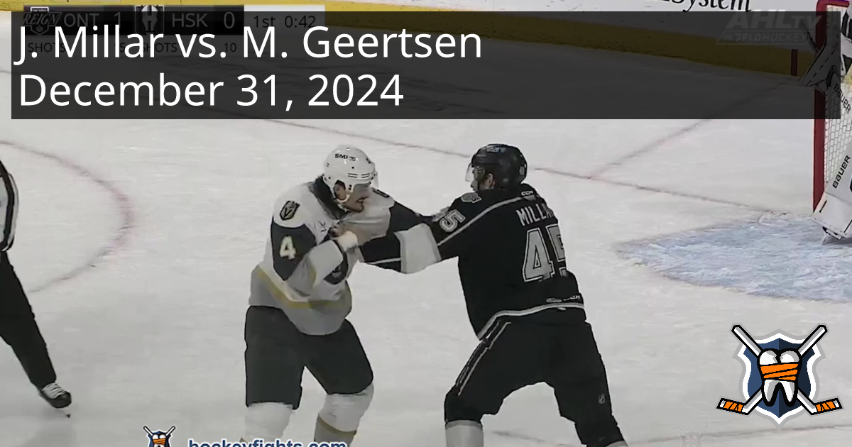 Jack Millar vs. Mason Geertsen, December 31, 2024 - Ontario Reign vs ...