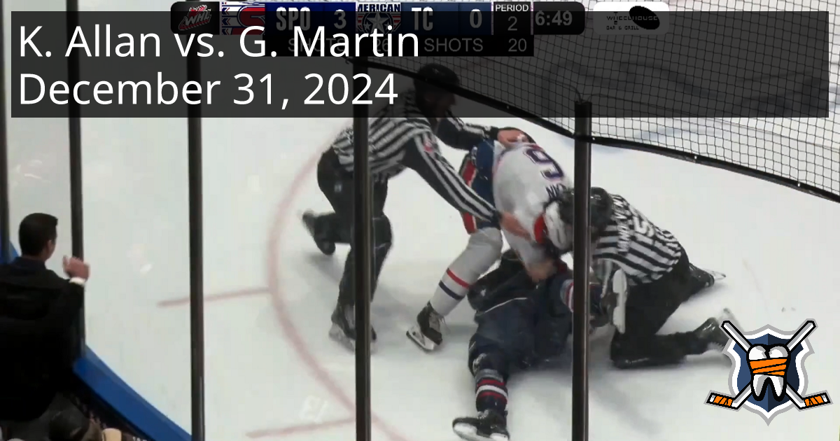 Kaden Allan vs. Grady Martin, December 31, 2024 - Spokane Chiefs vs ...