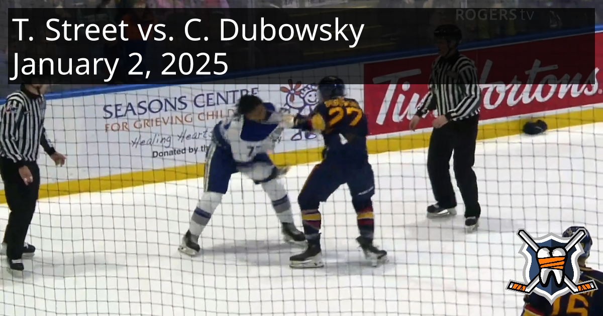 Tayjon Street vs. Cole Dubowsky, January 2, 2025 - Sudbury Wolves vs ...
