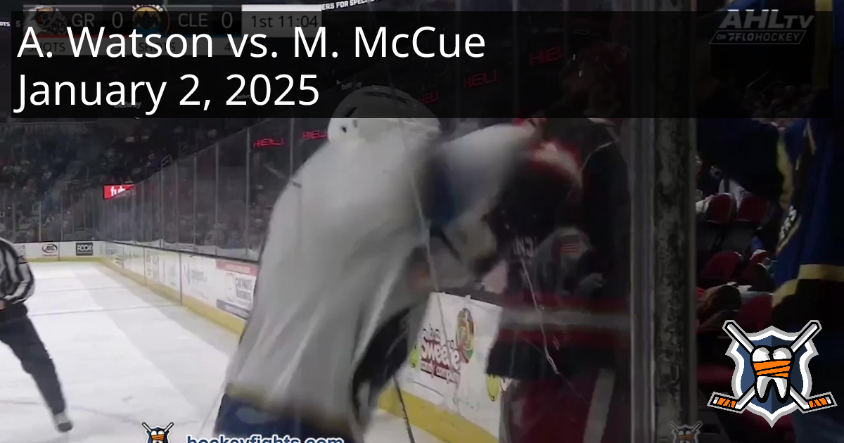 Austin Watson vs. Max McCue, January 2, 2025 - Grand Rapids Griffins vs ...