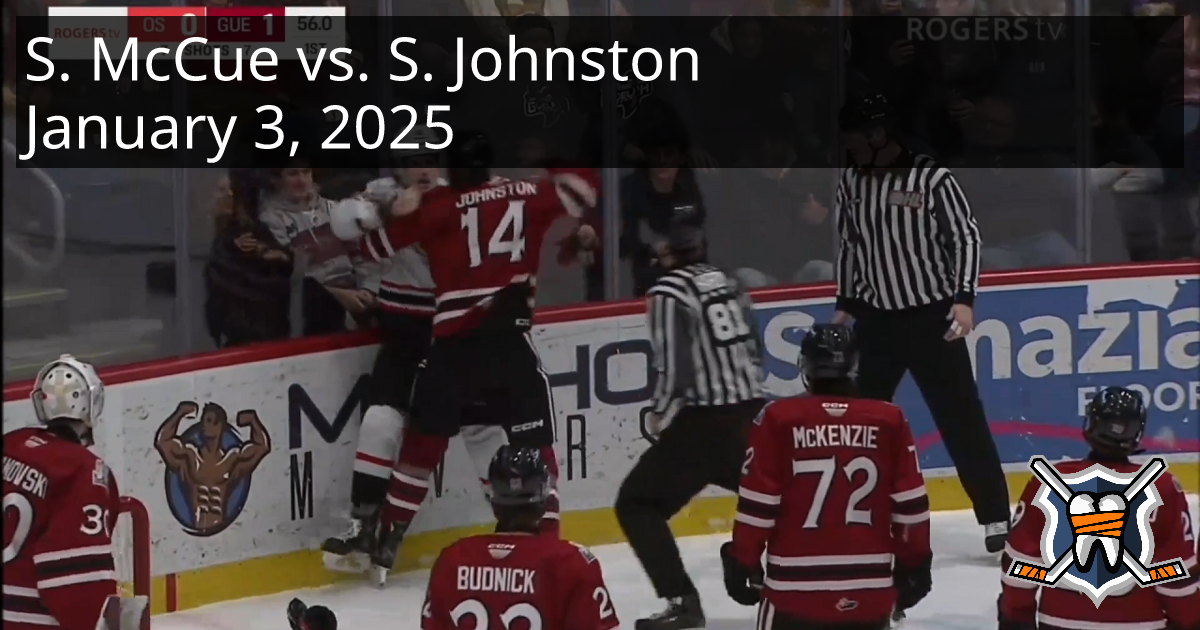 Sam McCue vs. Sam Johnston, January 3, 2025 - Owen Sound Attack vs ...
