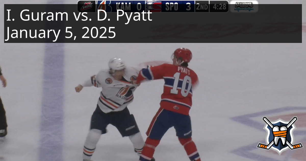 Isa Guram vs. Dane Pyatt, January 5, 2025 - Kamloops Blazers vs ...
