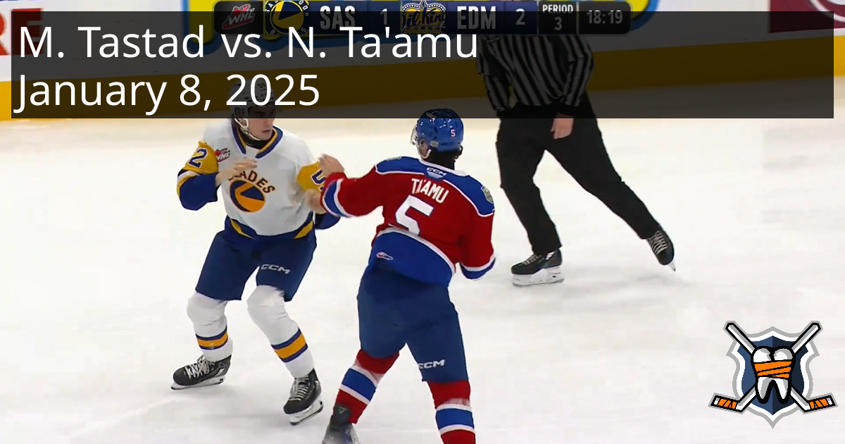 Morgan Tastad vs. Noa Ta'amu, January 8, 2025 - Saskatoon Blades vs ...