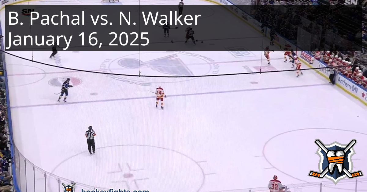 Brayden Pachal vs. Nathan Walker, January 16, 2025 - Calgary Flames vs ...