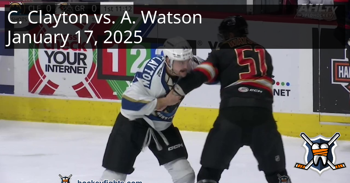 Cole Clayton vs. Austin Watson, January 17, 2025 - Cleveland Monsters ...