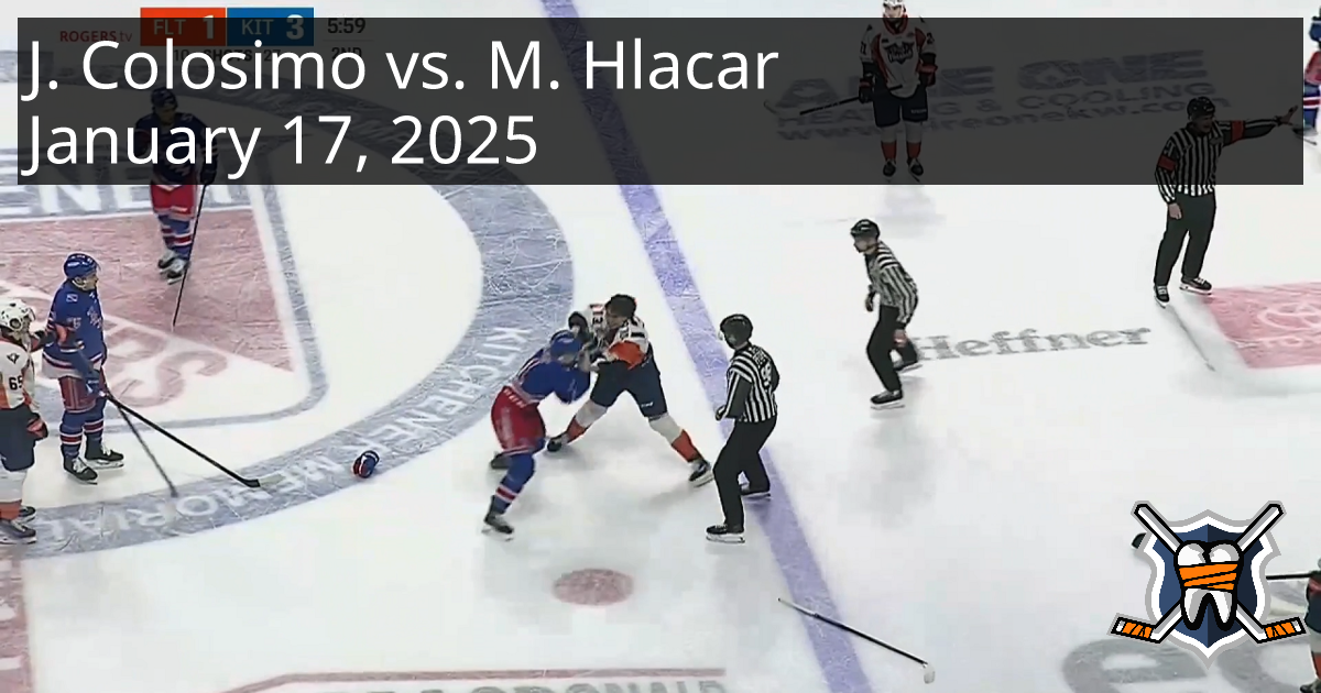 Joshua Colosimo vs. Matthew Hlacar, January 17, 2025 - Flint Firebirds ...