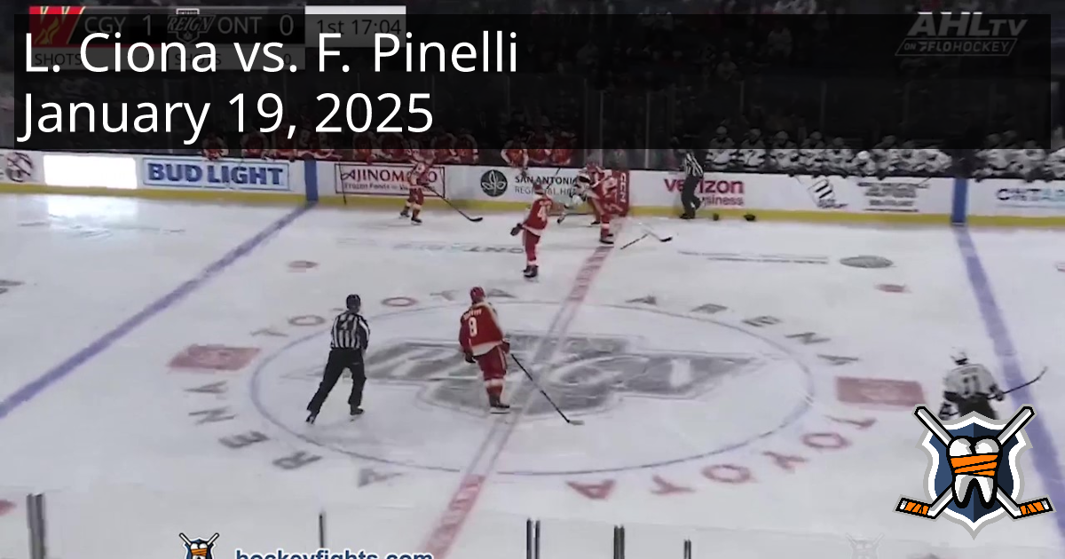 Lucas Ciona vs. Francesco Pinelli, January 19, 2025 - Calgary Wranglers ...