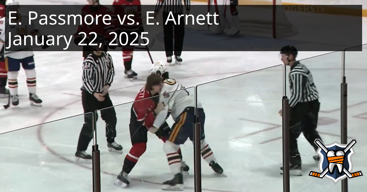 Evan Passmore vs. Elliot Arnett, January 22, 2025 - Barrie Colts vs ...