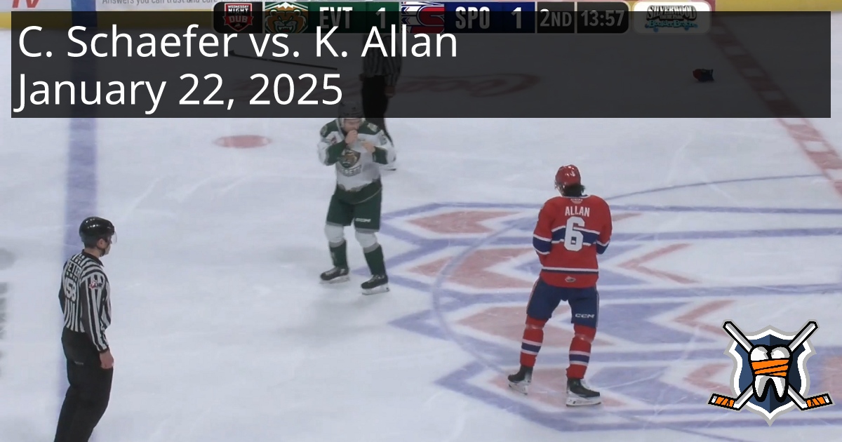 Clarke Schaefer vs. Kaden Allan, January 22, 2025 - Everett Silvertips ...