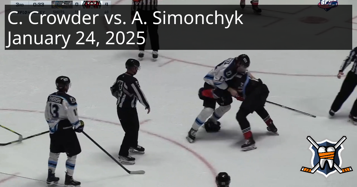 Cole Crowder vs. Andrey Simonchyk, January 24, 2025 - Quad City Storm ...