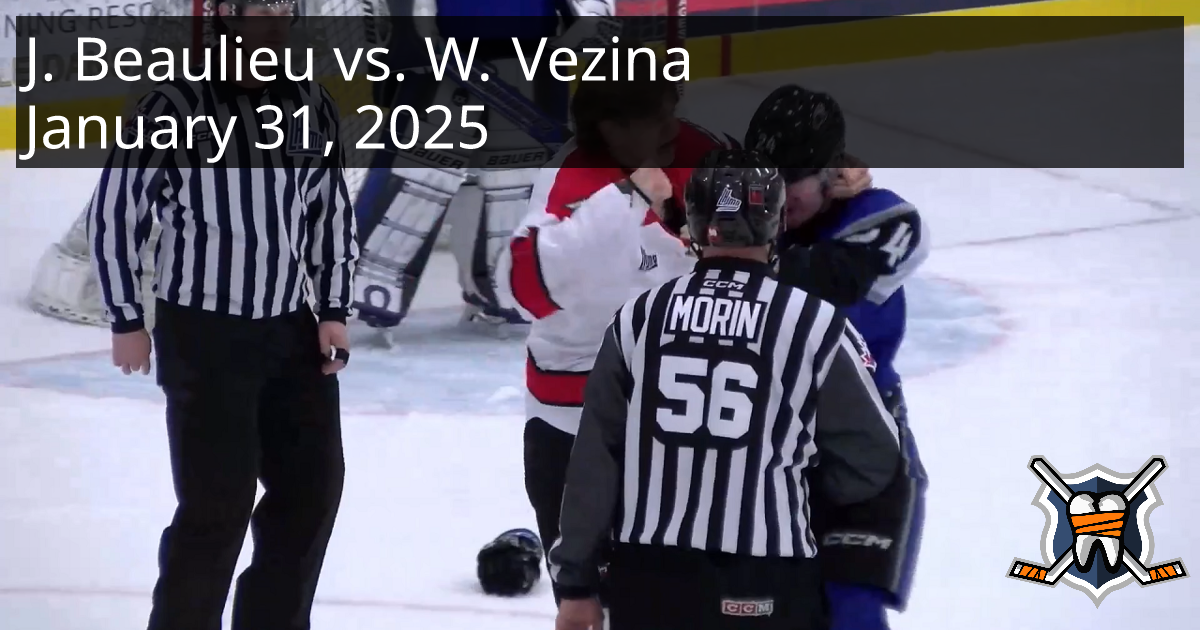 Jacob Beaulieu vs. William Vezina, January 31, 2025 - Saint John Sea ...