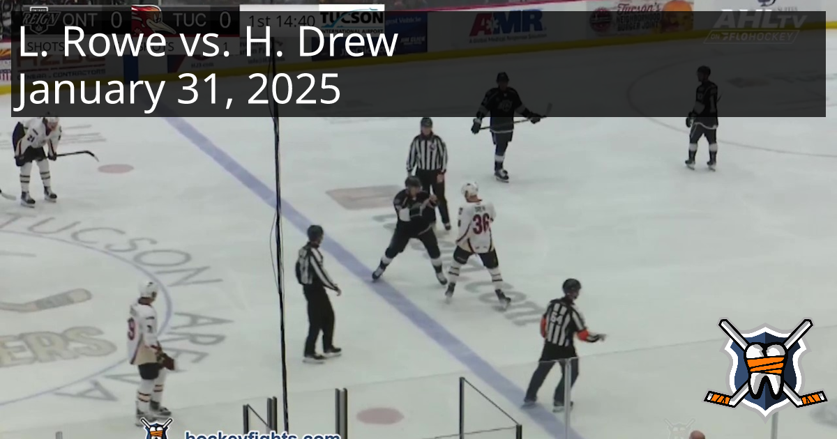 Lucas Rowe vs. Hunter Drew, January 31, 2025 - Ontario Reign vs. Tucson ...