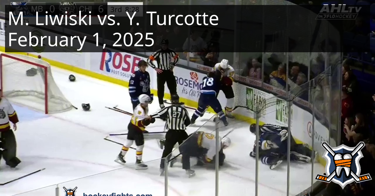 Mark Liwiski vs. Yanick Turcotte, February 1, 2025 - Manitoba Moose vs ...