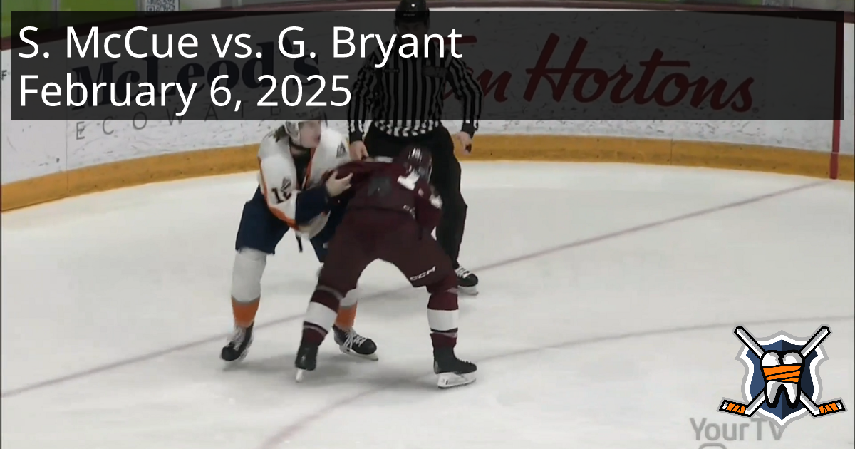 Sam McCue vs. Gavin Bryant, February 6, 2025 - Flint Firebirds vs ...