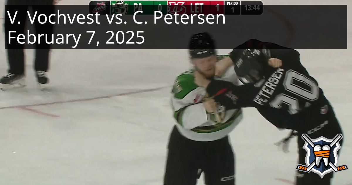 Vojtech Vochvest vs. Chase Petersen, February 7, 2025 - Prince Albert Raiders vs. Lethbridge ...