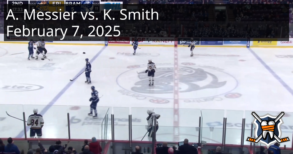 Alex Messier vs. Konnor Smith, February 7, 2025 - Erie Otters vs ...