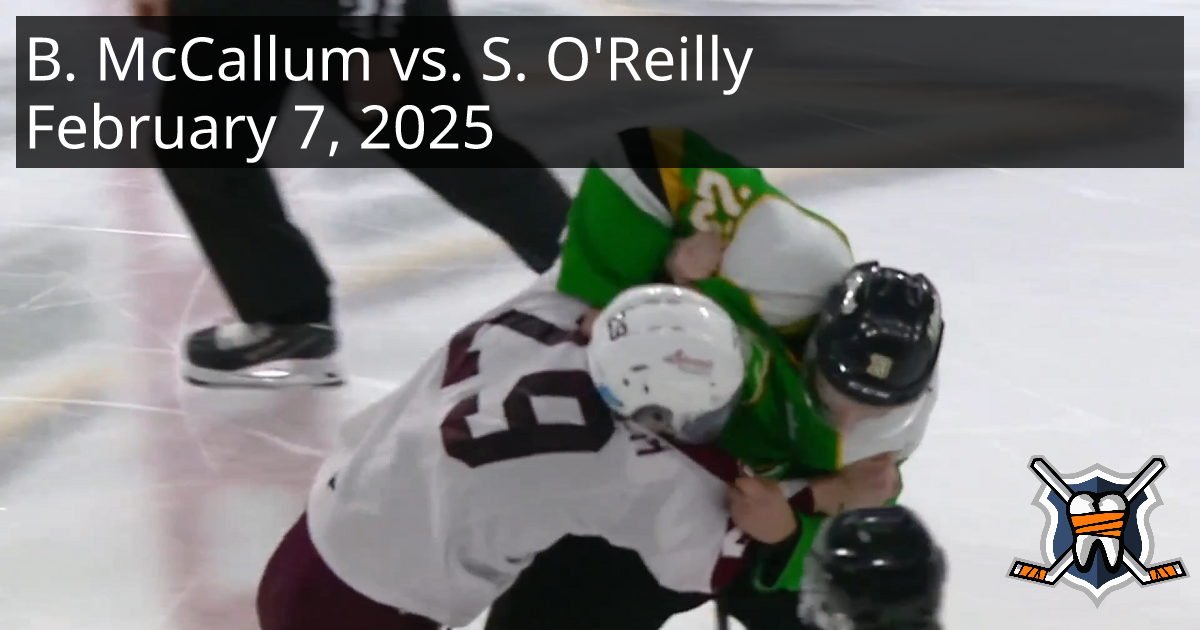 Braydon McCallum vs. Sam O'Reilly, February 7, 2025 - Peterborough ...