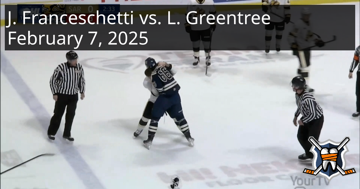 John Franceschetti vs. Liam Greentree, February 7, 2025 - Sarnia Sting ...