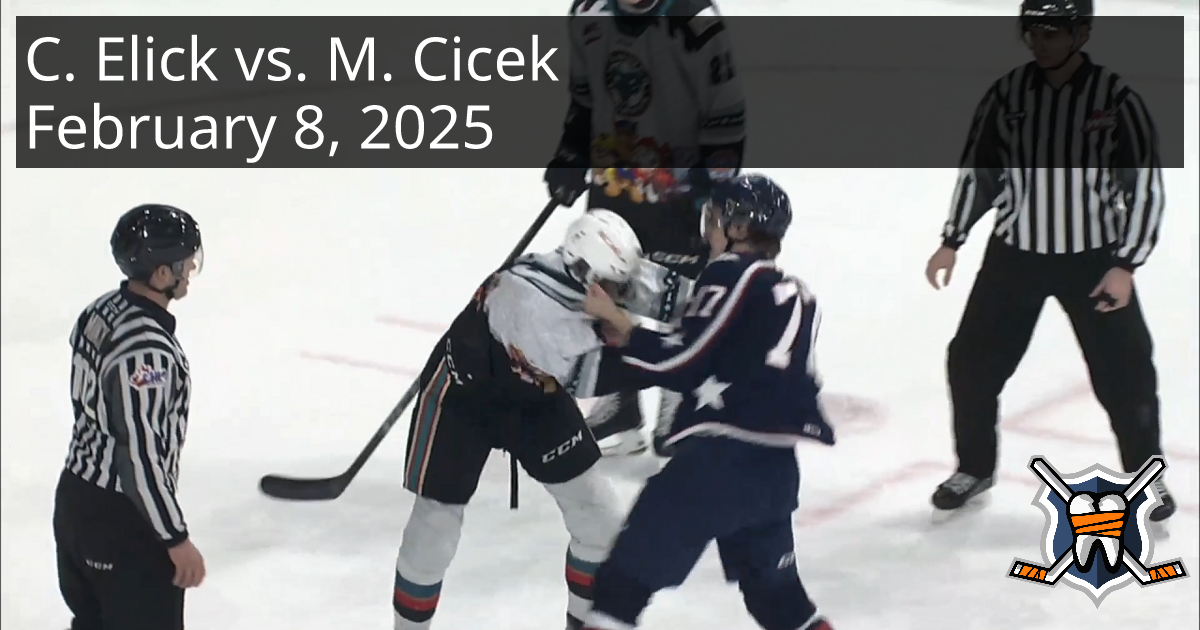 Charlie Elick vs. Michael Cicek, February 8, 2025 - Tri-City Americans ...