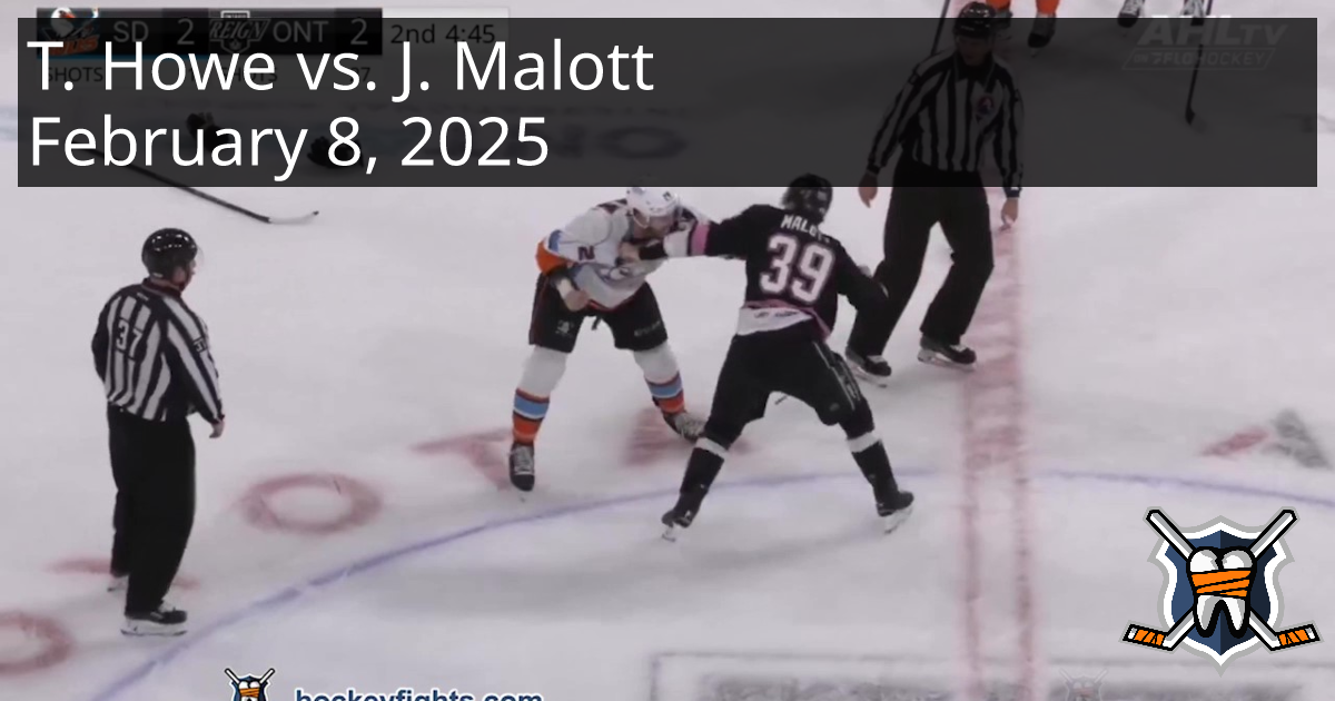 Travis Howe vs. Jeff Malott, February 8, 2025 - San Diego Gulls vs ...