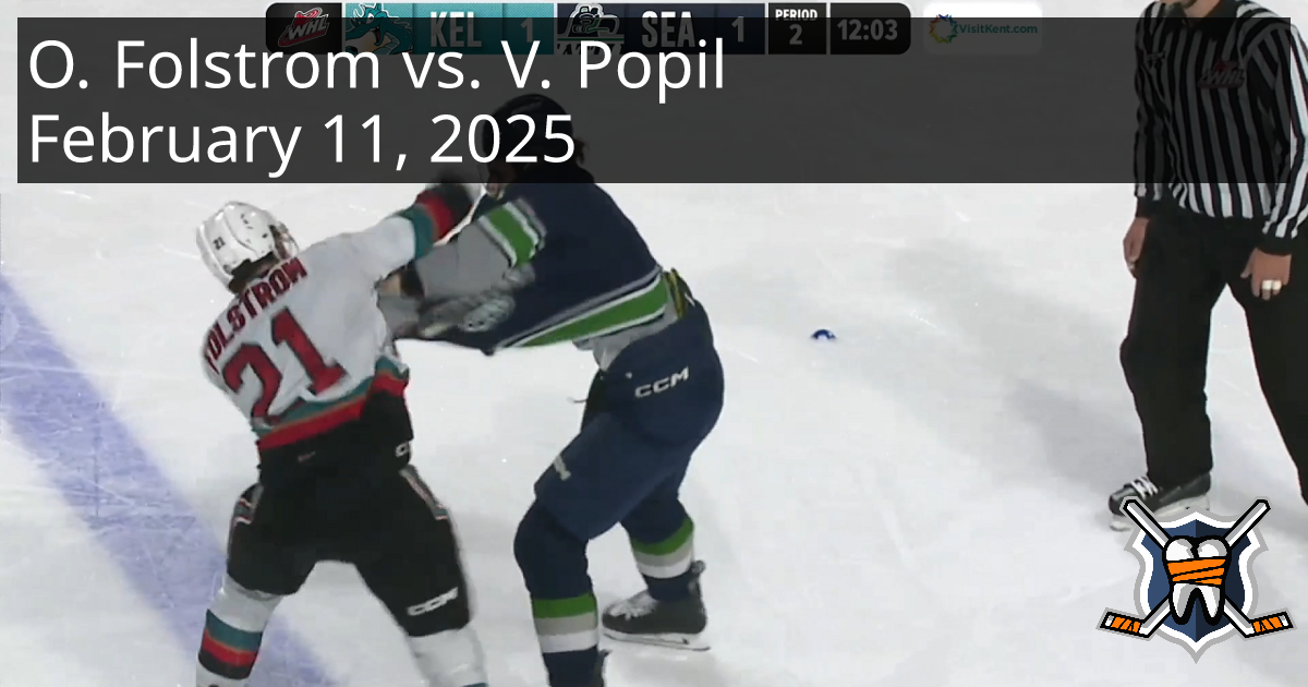 Owen Folstrom vs. Vanek Popil, February 11, 2025 - Kelowna Rockets vs ...