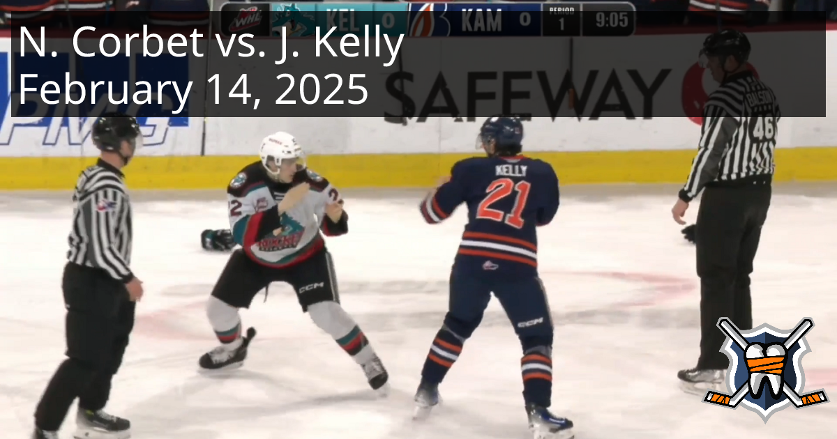 Nate Corbet vs. Josh Kelly, February 14, 2025 - Kelowna Rockets vs ...