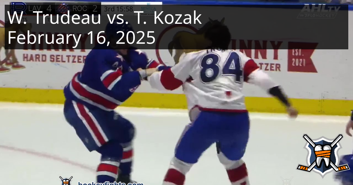 William Trudeau vs. Tyson Kozak, February 16, 2025 - Laval Rocket vs ...