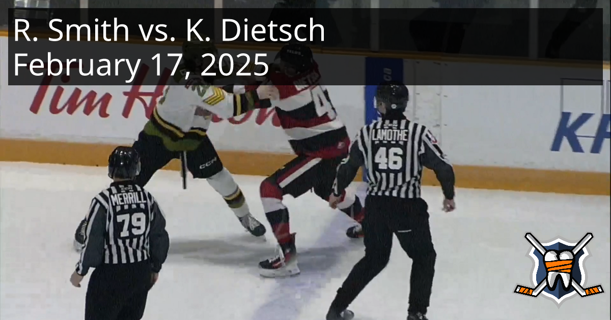 Reyth Smith vs. Kaleb Dietsch, February 17, 2025 - North Bay Battalion ...