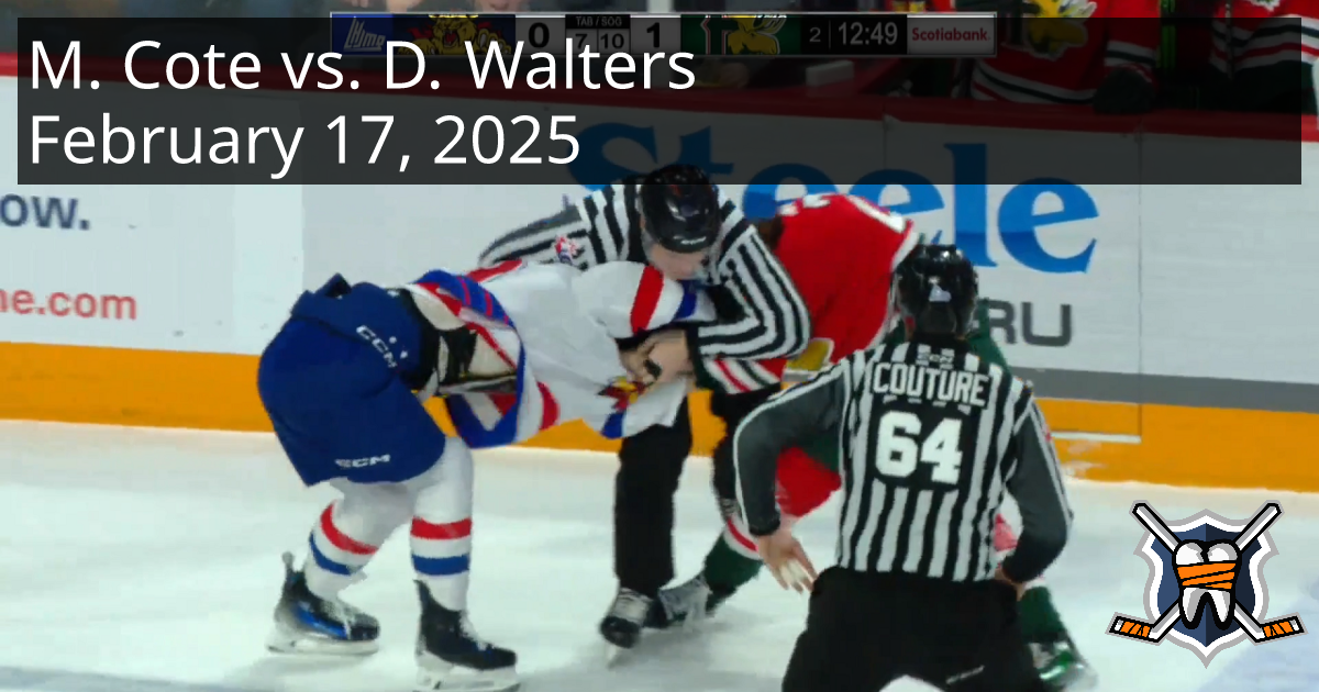 Maxime Cote vs. Daniel Walters, February 17, 2025 - Moncton Wildcats vs ...
