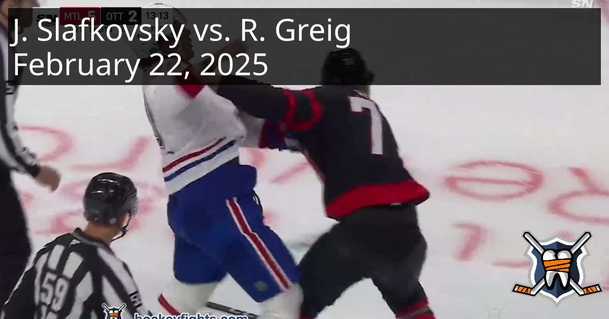 Juraj Slafkovsky vs. Ridly Greig, February 22, 2025 - Montreal ...