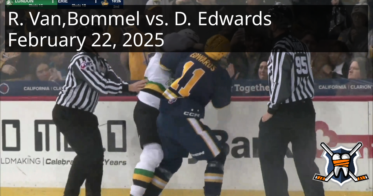 Rene Van Bommel vs. Dylan Edwards, February 22, 2025 - London Knights ...