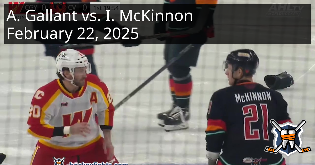 Alex Gallant vs. Ian McKinnon, February 22, 2025 - Calgary Wranglers vs ...
