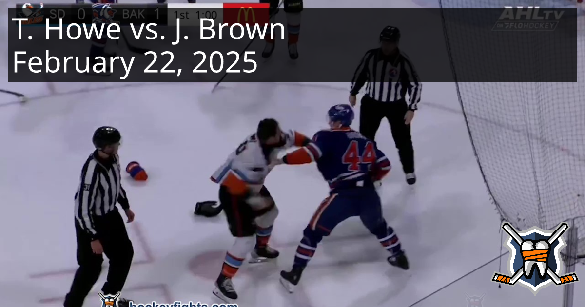 Travis Howe vs. Josh Brown, February 22, 2025 - San Diego Gulls vs ...