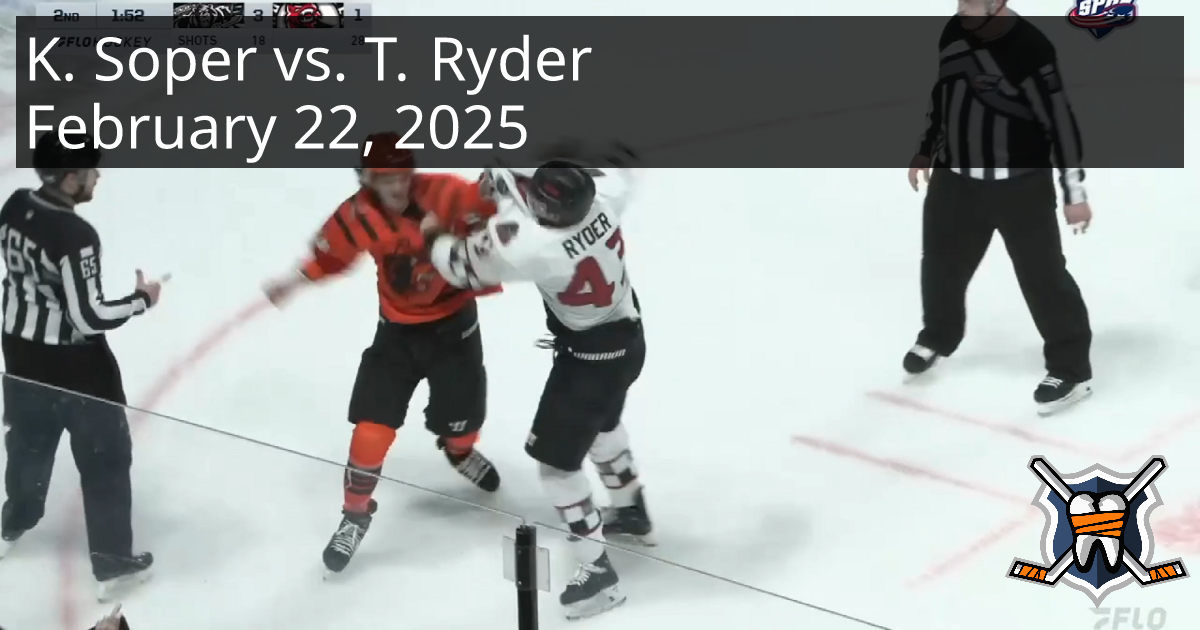 Kyle Soper vs. Terry Ryder, February 22, 2025 - Knoxville Ice Bears vs ...