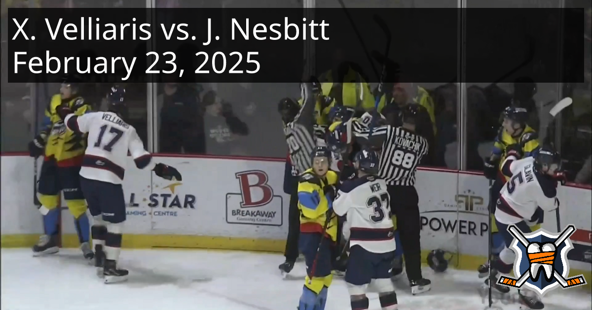 Xander Velliaris vs. Jack Nesbitt, February 23, 2025 - Saginaw Spirit ...