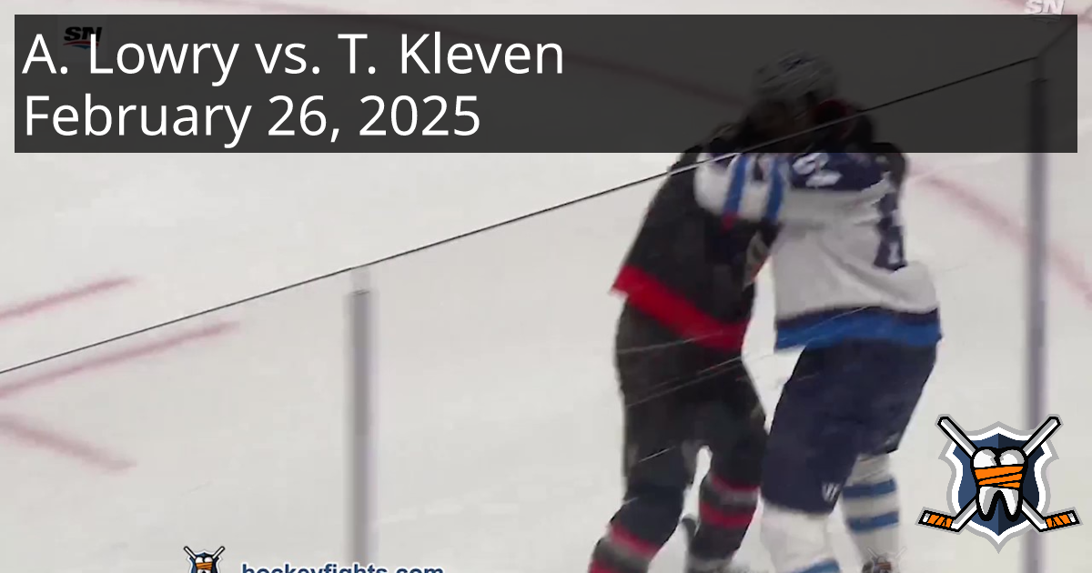 Adam Lowry vs. Tyler Kleven, February 26, 2025 - Winnipeg Jets vs ...